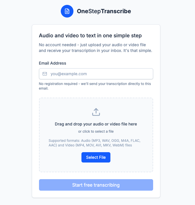 Instant No-Login Audio & Video to Text Converter